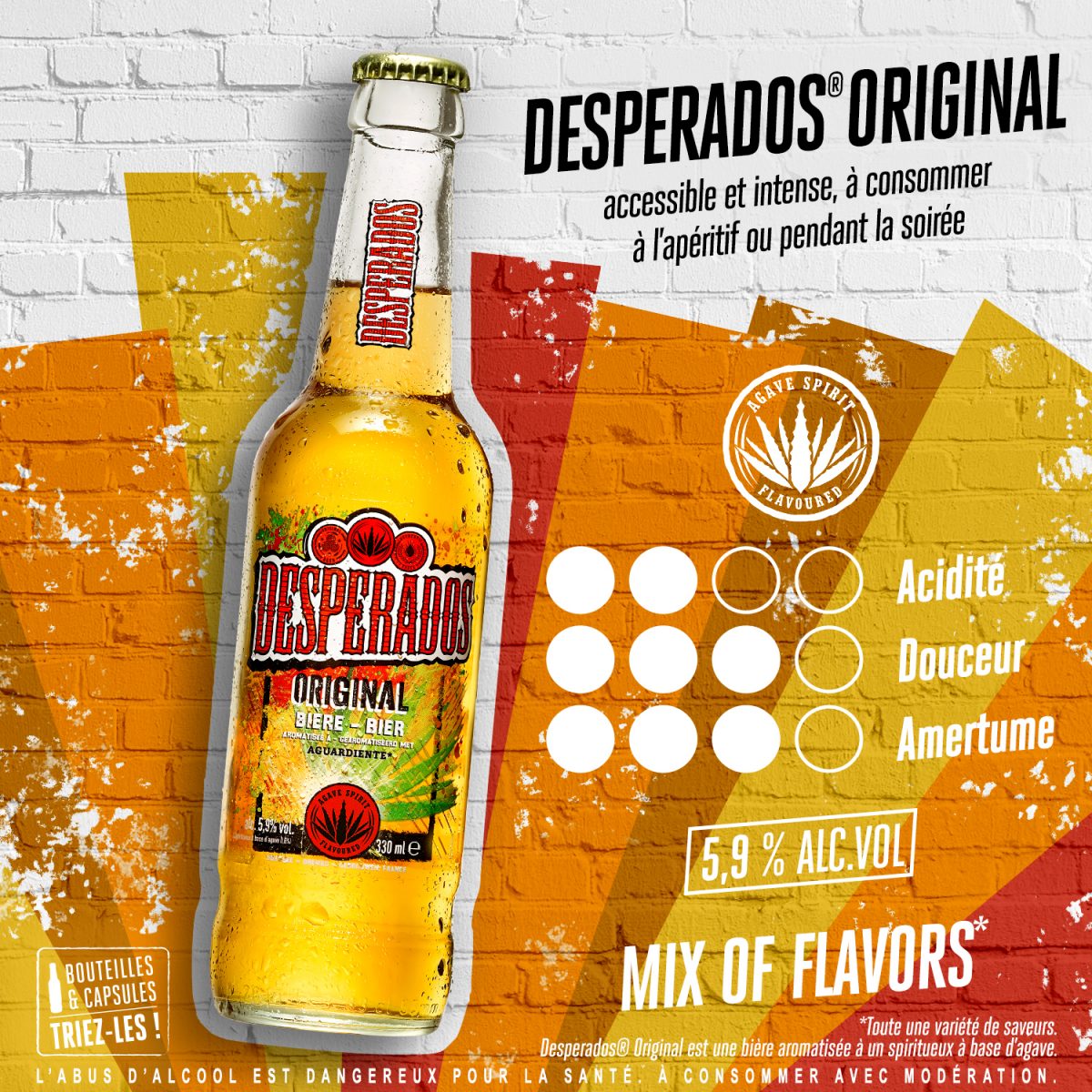 Desperados Original - Bière aromatisée à un spiritueux à base d'agave ...